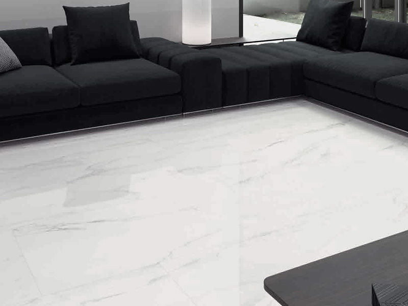 Kian White shiny 60x60 cm RET marmorilaatta - Maahantuoja