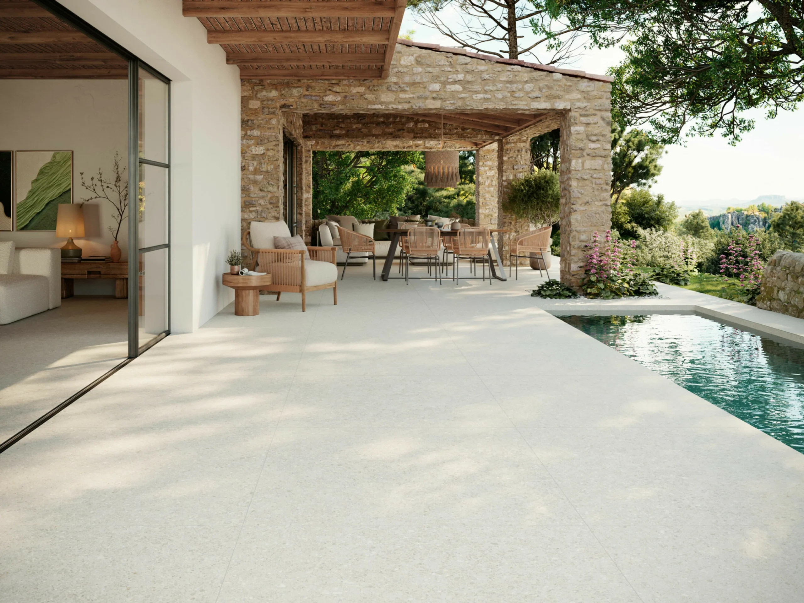 Grespania Santorini Blanco 60x60 cm R11 rektifikoitu terrazzo ...